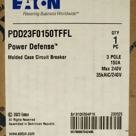 EATON PDD23F0150TFFL 3 Pole 150 AMP Type PDD2 POWER Defense Circuit ...